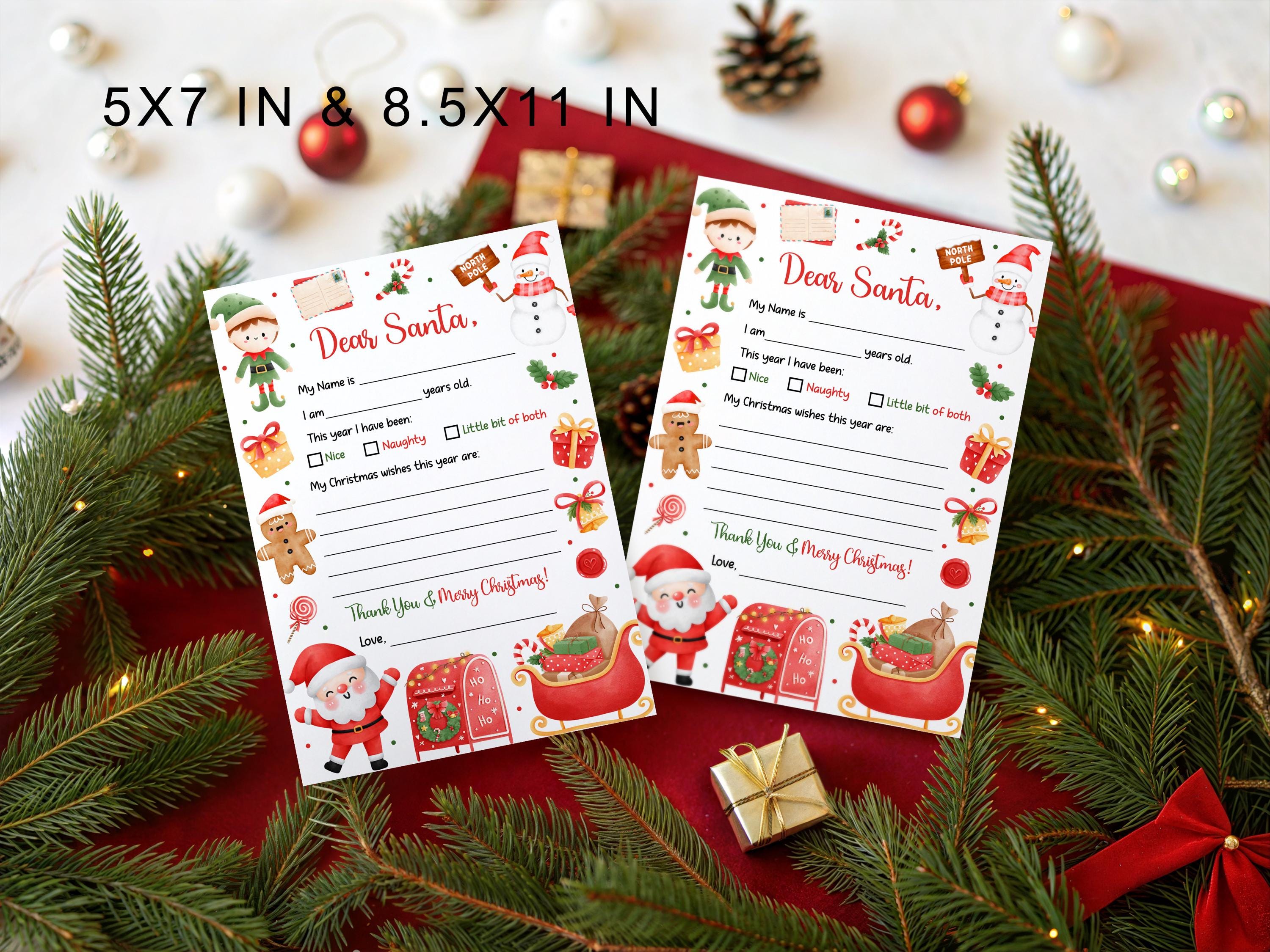 Editable Letter to Santa Template: Kids Christmas Wishlist (digital ...