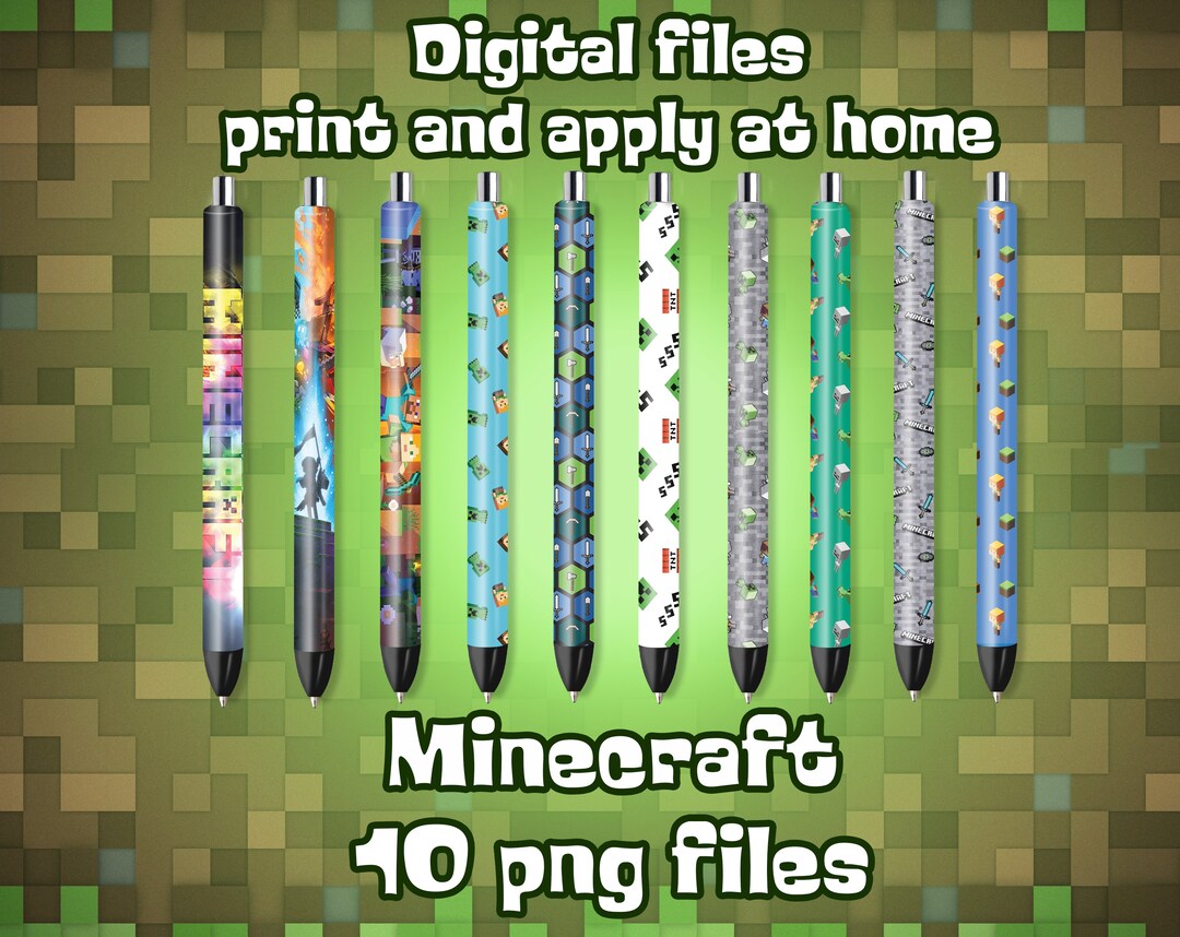 Minecraft Pen Wrap Sublimation Designs PNG, Game Lover Epoxy Pen Wraps ...
