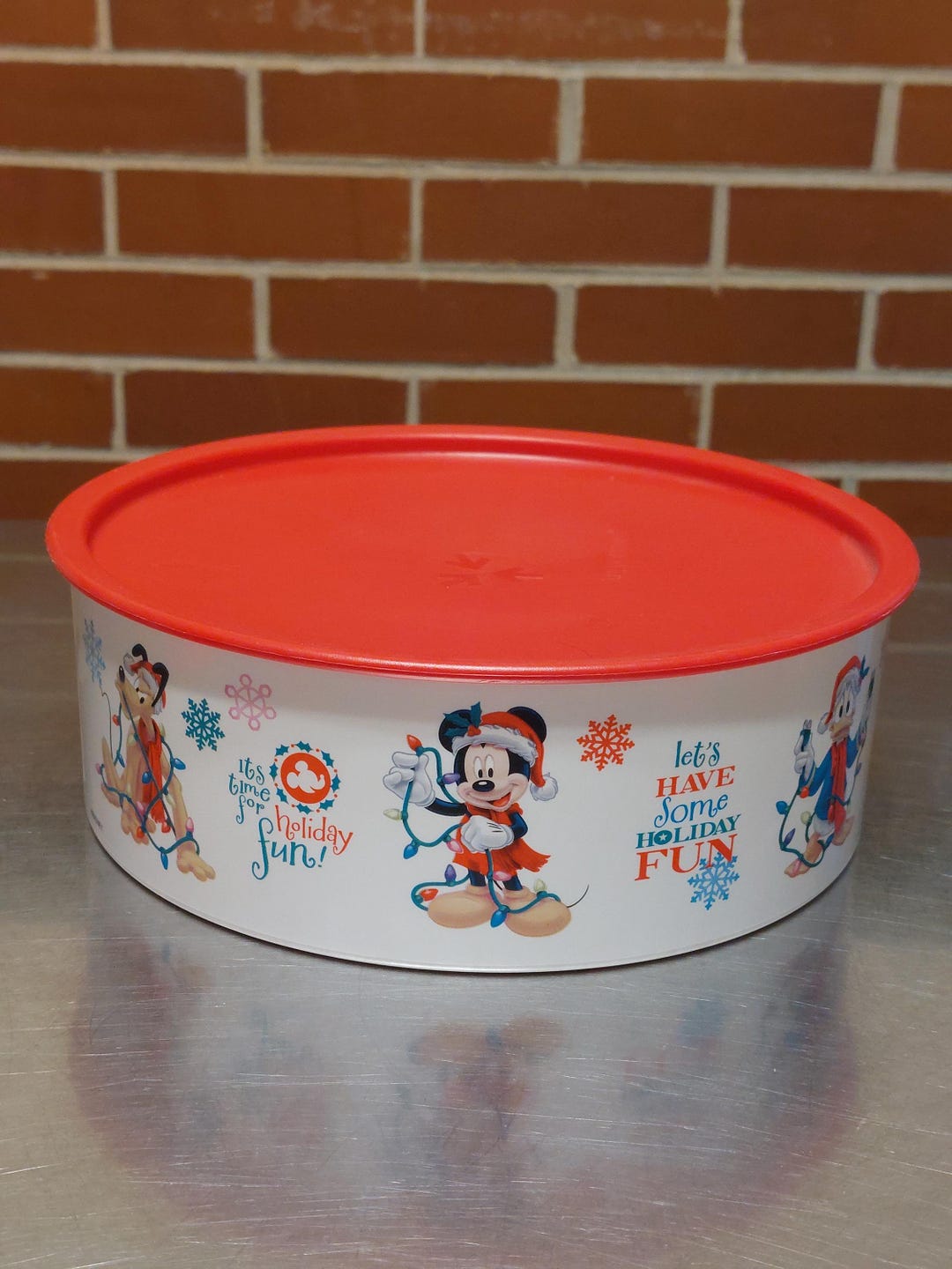 Vintage Large Tupperware Disney Mickey and Friends Festive Holiday Bowl ...