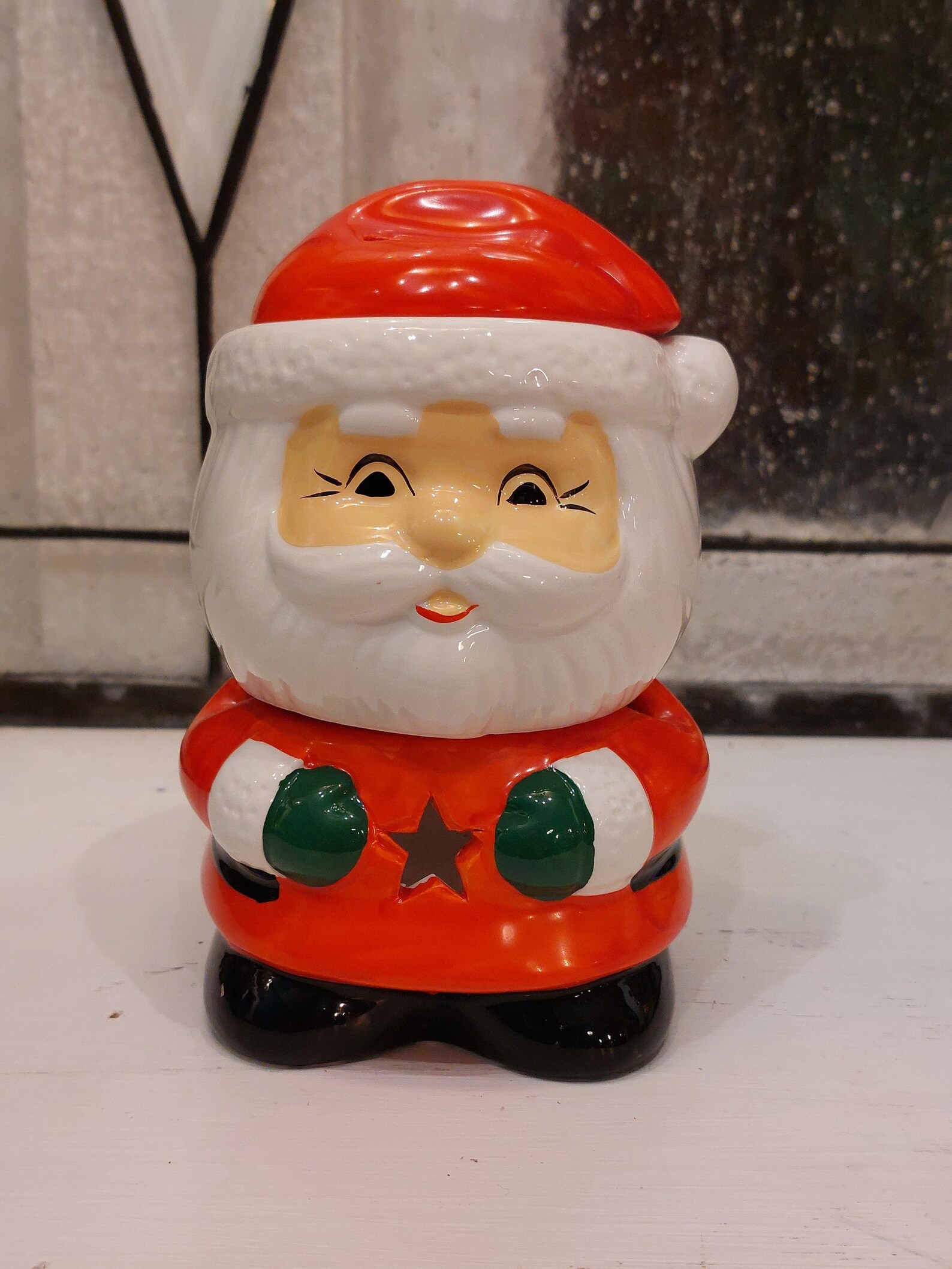 Vintage 1987 Wicks N Sticks Christmas Santa Potpourri/ Wax Tealight ...