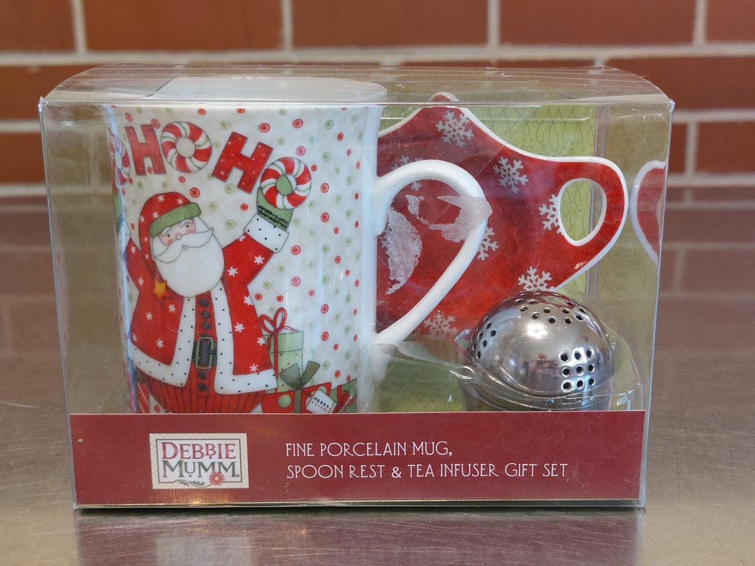NIB Debbie Mumm Christmas Mug Gift Set Tea Infuser Spoon Rest - Etsy