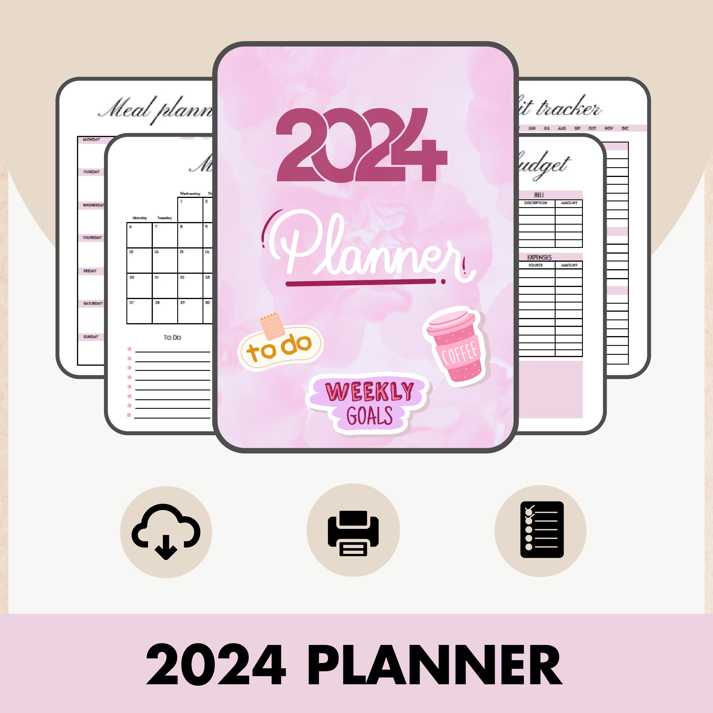 2024 Daily Planner / Daily Agenda /daily Diary for Goal-setting / Habit ...