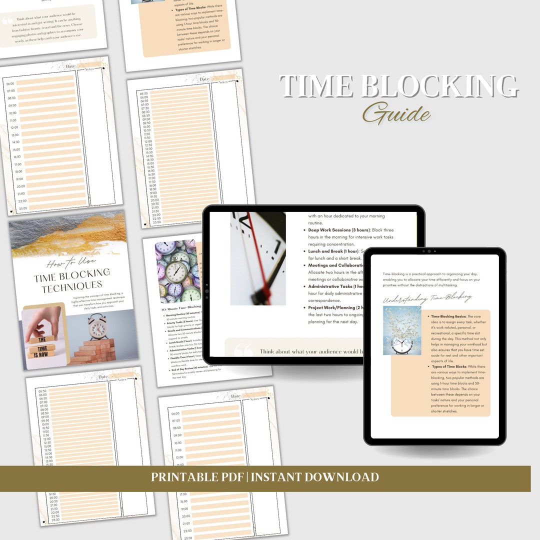 Time Blocking Planner Printable | Block Schedule Planner | Work From ...