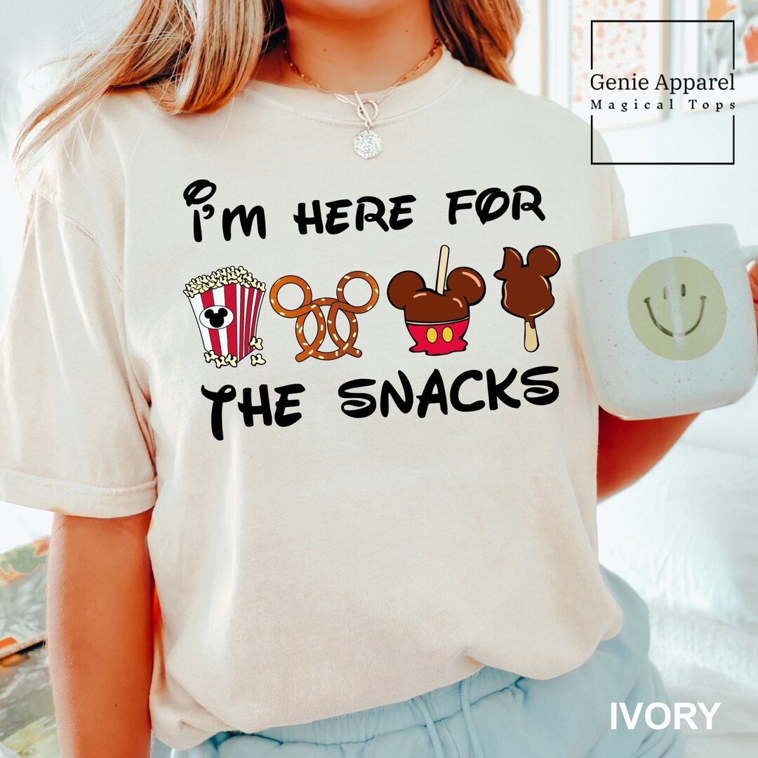 Disney Here for the Snacks Shirt, Comfort Colors Disney Shirt, Disney ...