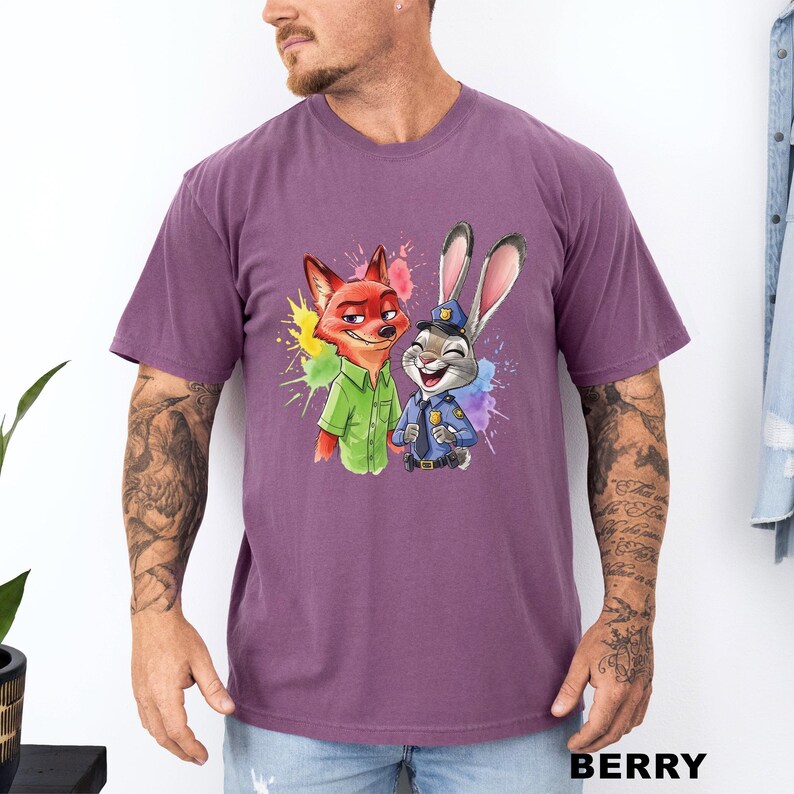 Disney Zootopia Characters Shirt, Comfort Colors, Nick Wilde Judy Hopps ...