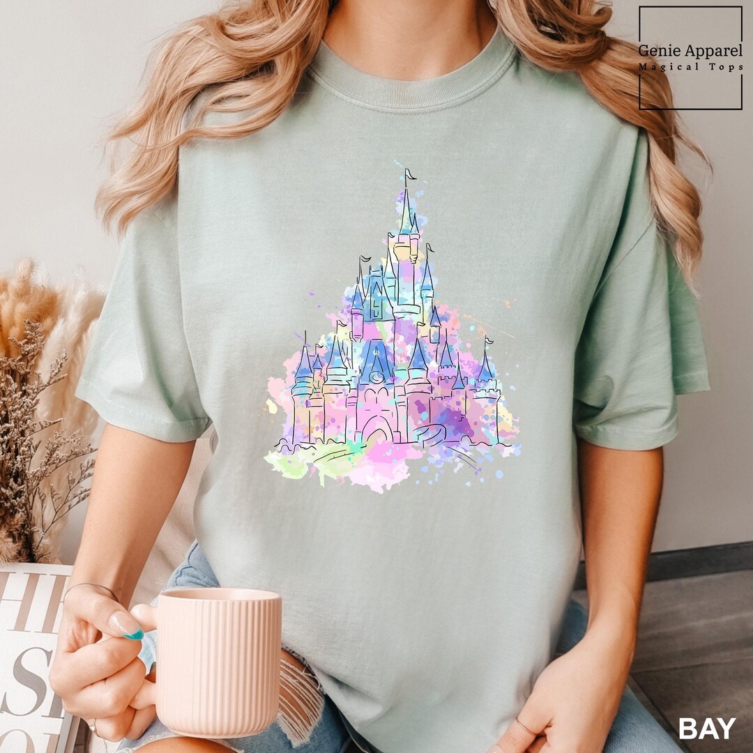 Disney Castle Watercolor Shirt, Comfort Colors Disney Shirt, Disney ...