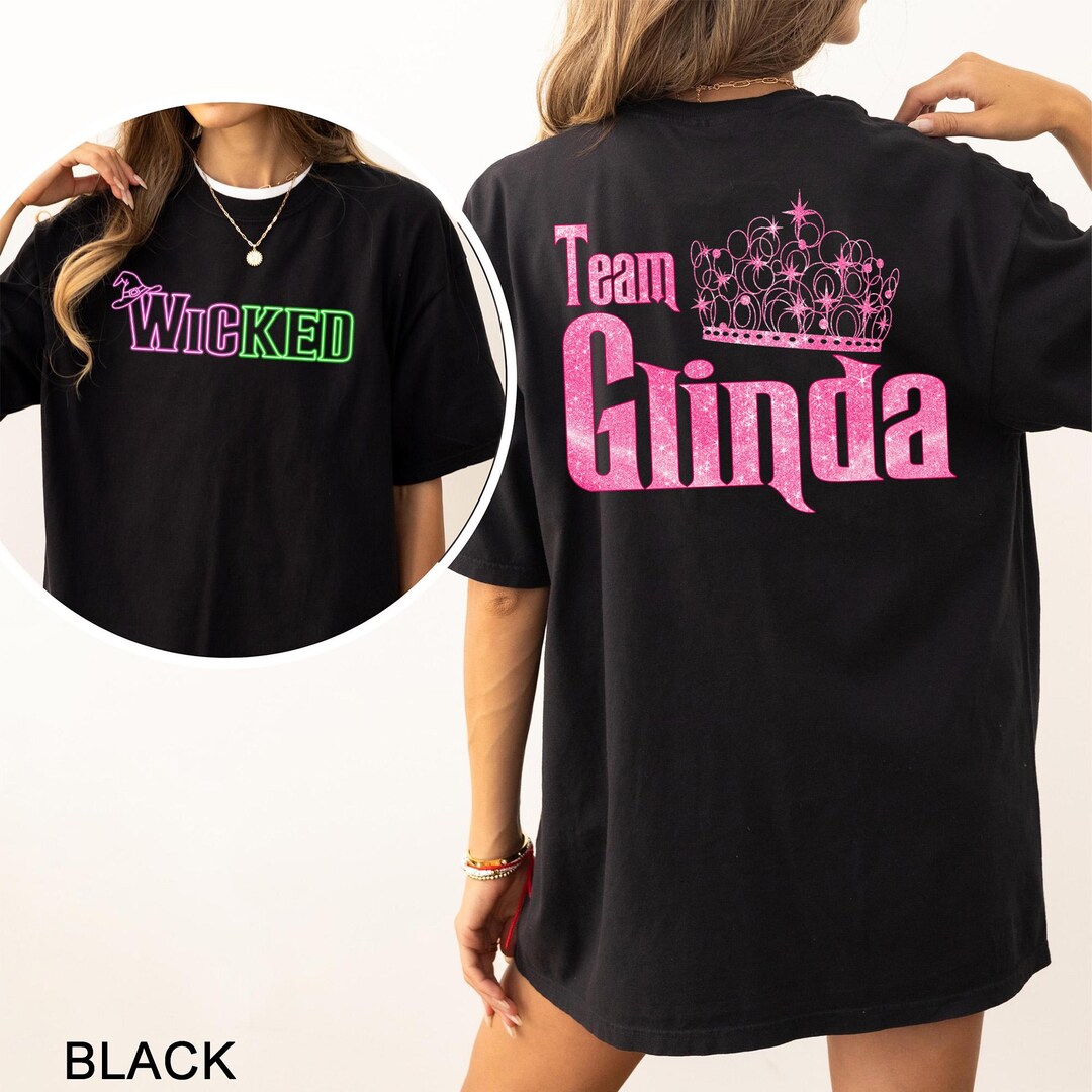 Team Glinda Team Elphaba Shirt, Comfort Colors, Faux Glitter Wicked ...