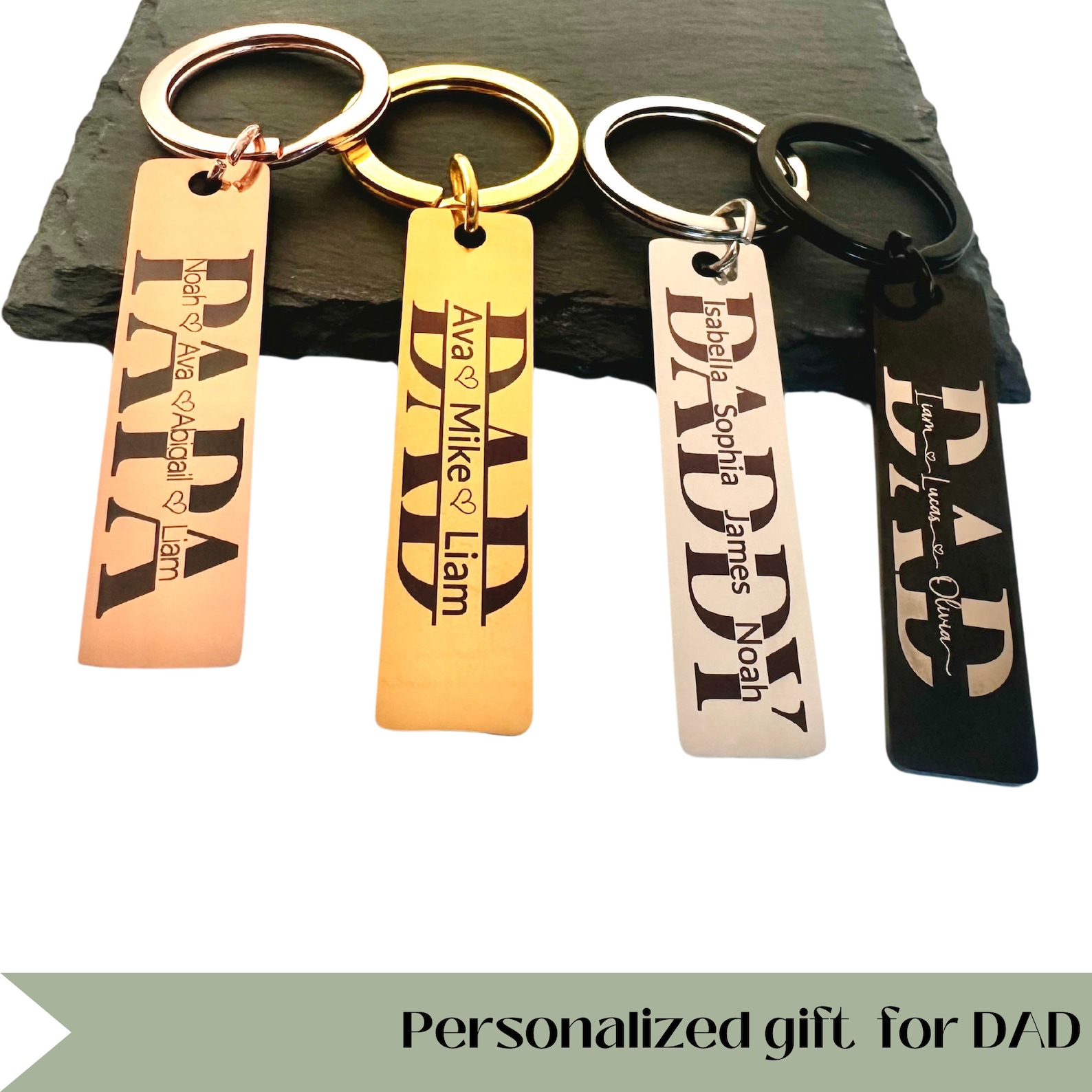 Personalized Engraved Stainless Steel Keychains, Customizable Key ...