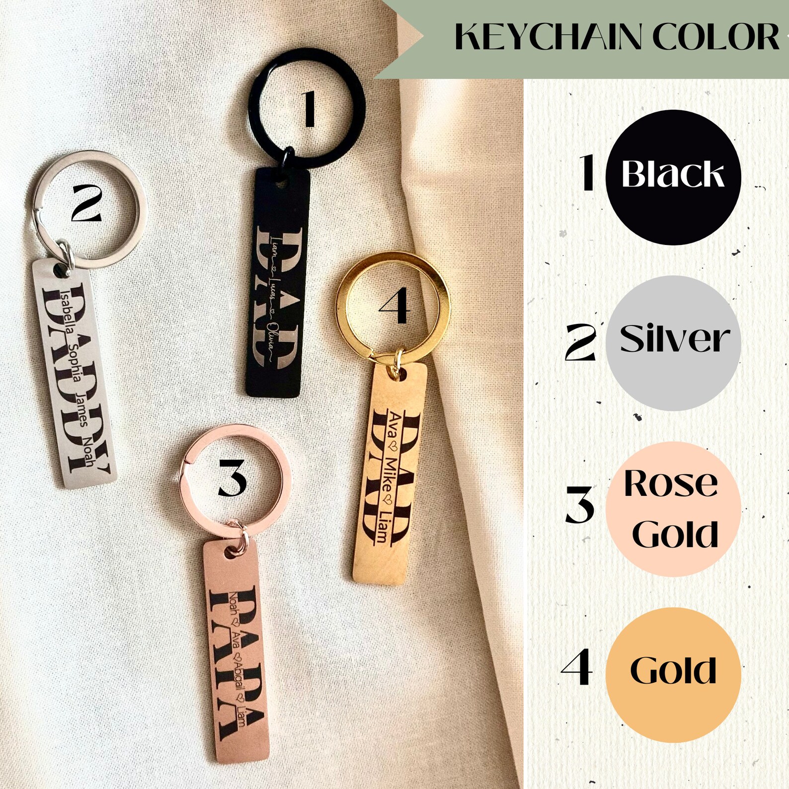 Personalized Engraved Stainless Steel Keychains, Customizable Key ...