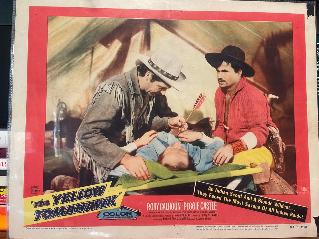 The Yellow Tomahawk (1954) Western Movie Lobby Card W/ Rory Calhous (54 ...