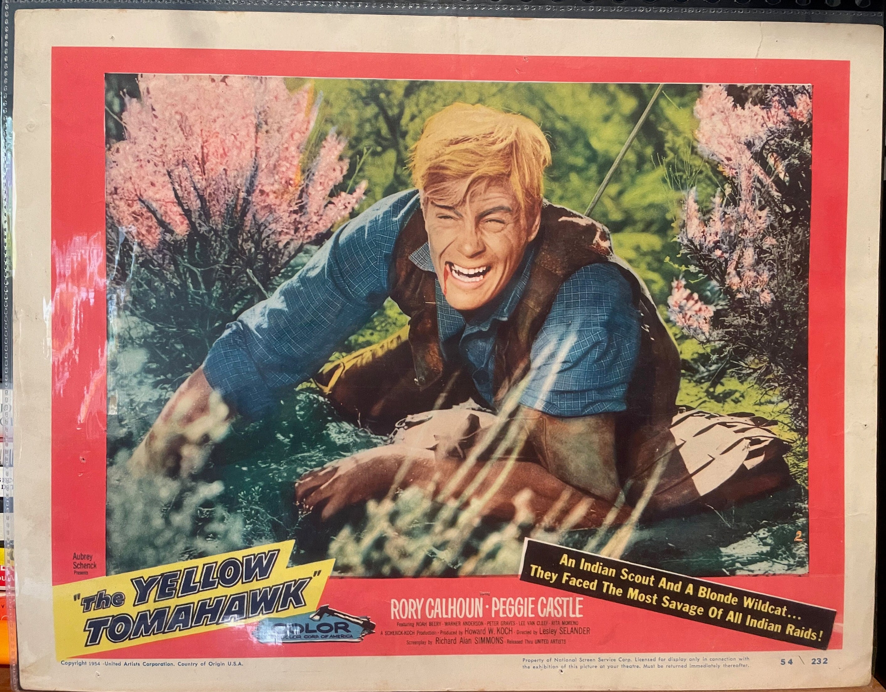 The Yellow Tomahawk (1954) Western Movie Lobby Card W/ Rory Calhoun (54 ...