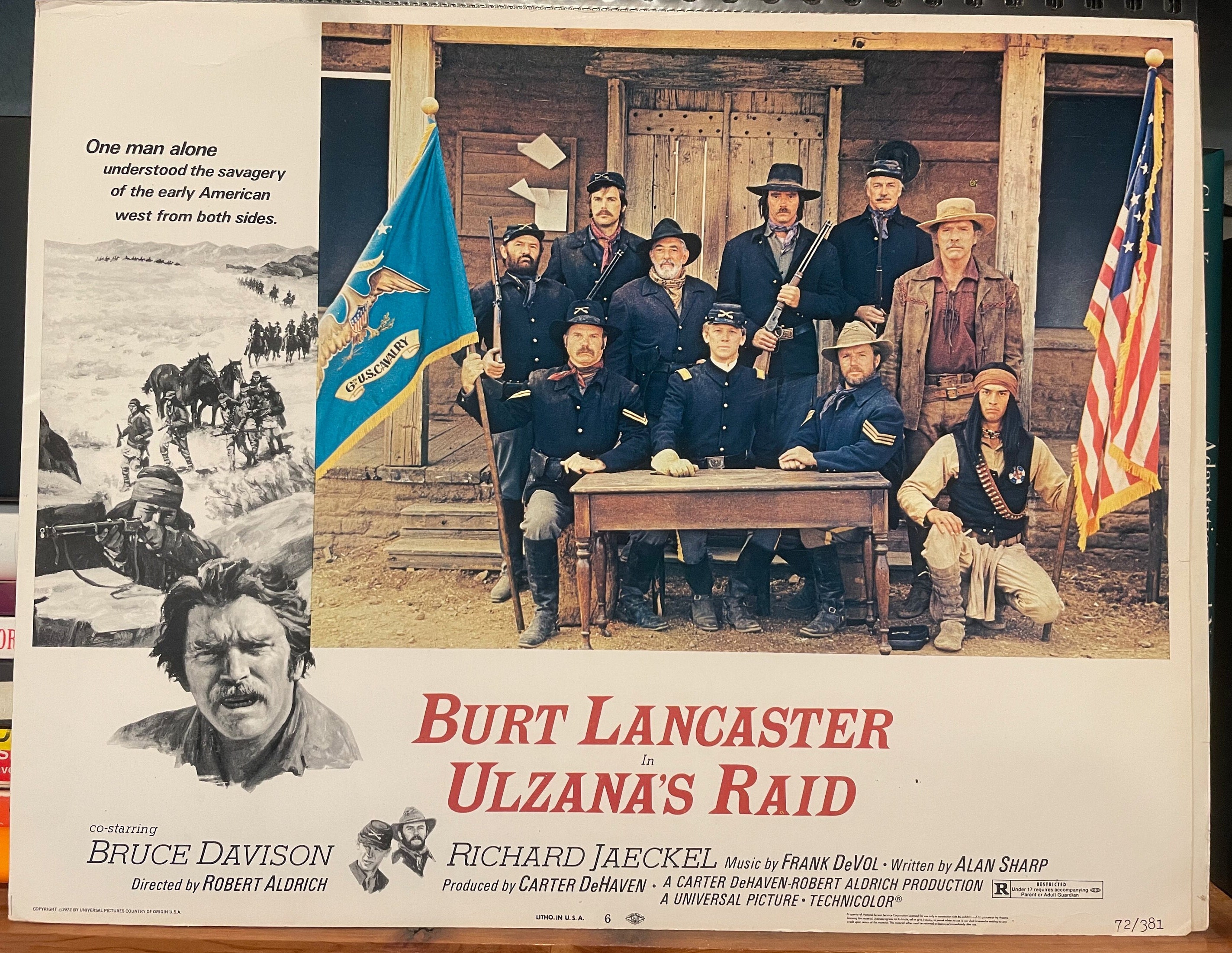 Ulzana's Raid (1972) Western Movie Lobby Card W/ Burt Lancaster, Union ...