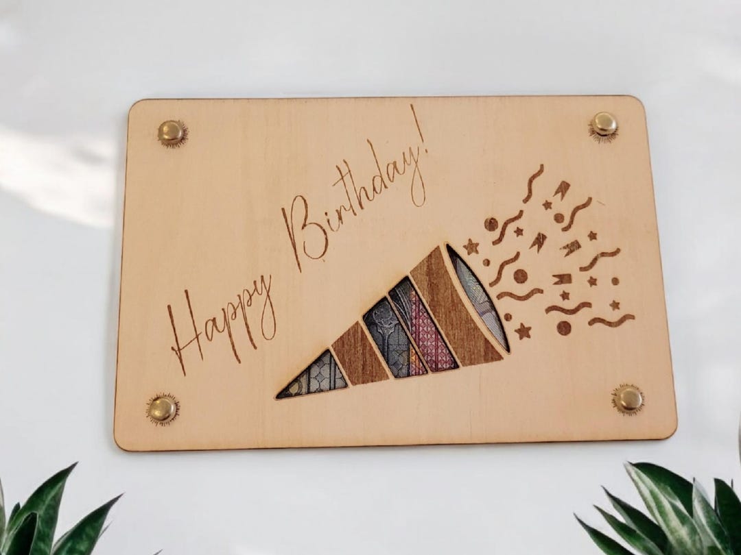 Laser Cut File Template Money Gift Card Birthday Happy Birthday Instant ...