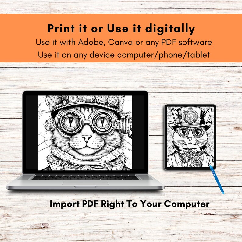 Steampunk Cat Coloring Pages, Victorian Kitten Themed Coloring Pages ...