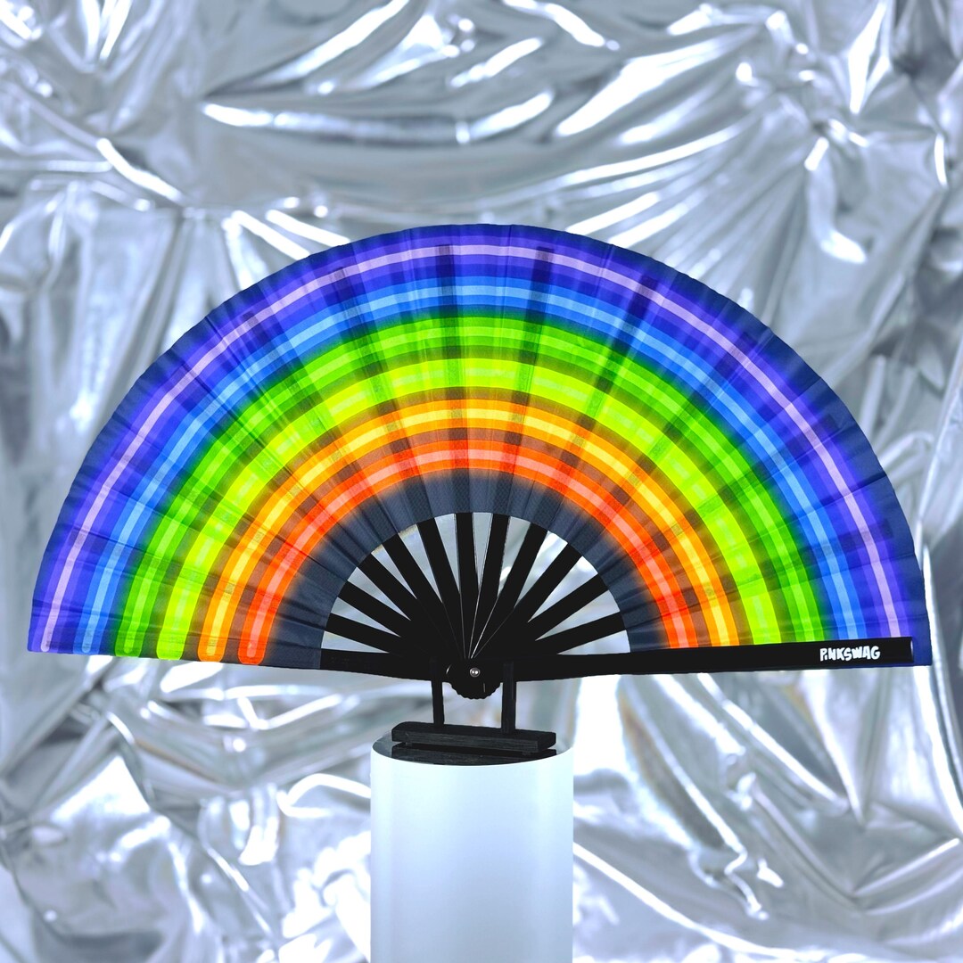 Neon Rainbow Pride Clack Fan – Eye-catching LGBTQ+ Accessory – Perfect ...