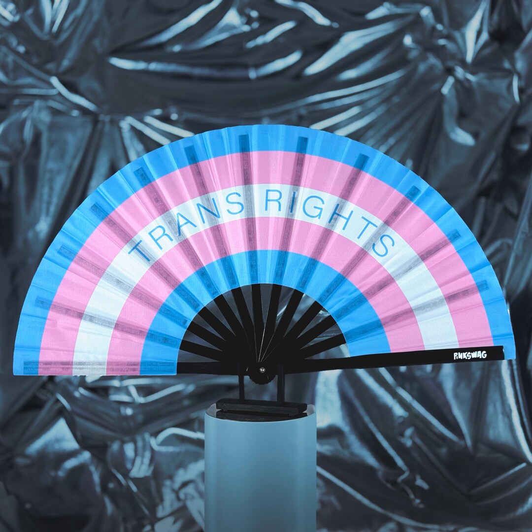 Trans Rights Pride Folding Hand Clack Fan - Bold and Beautiful LGBTQ+ ...