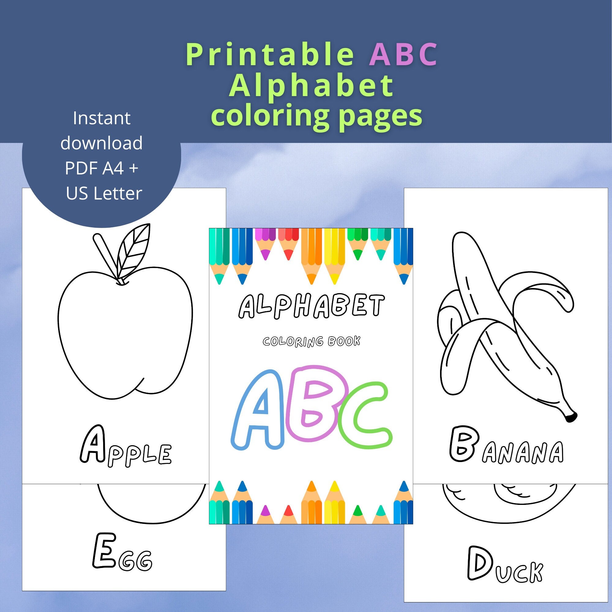 ABC Alphabet Coloring Printables Interactive Preschool Worksheets Kids ...