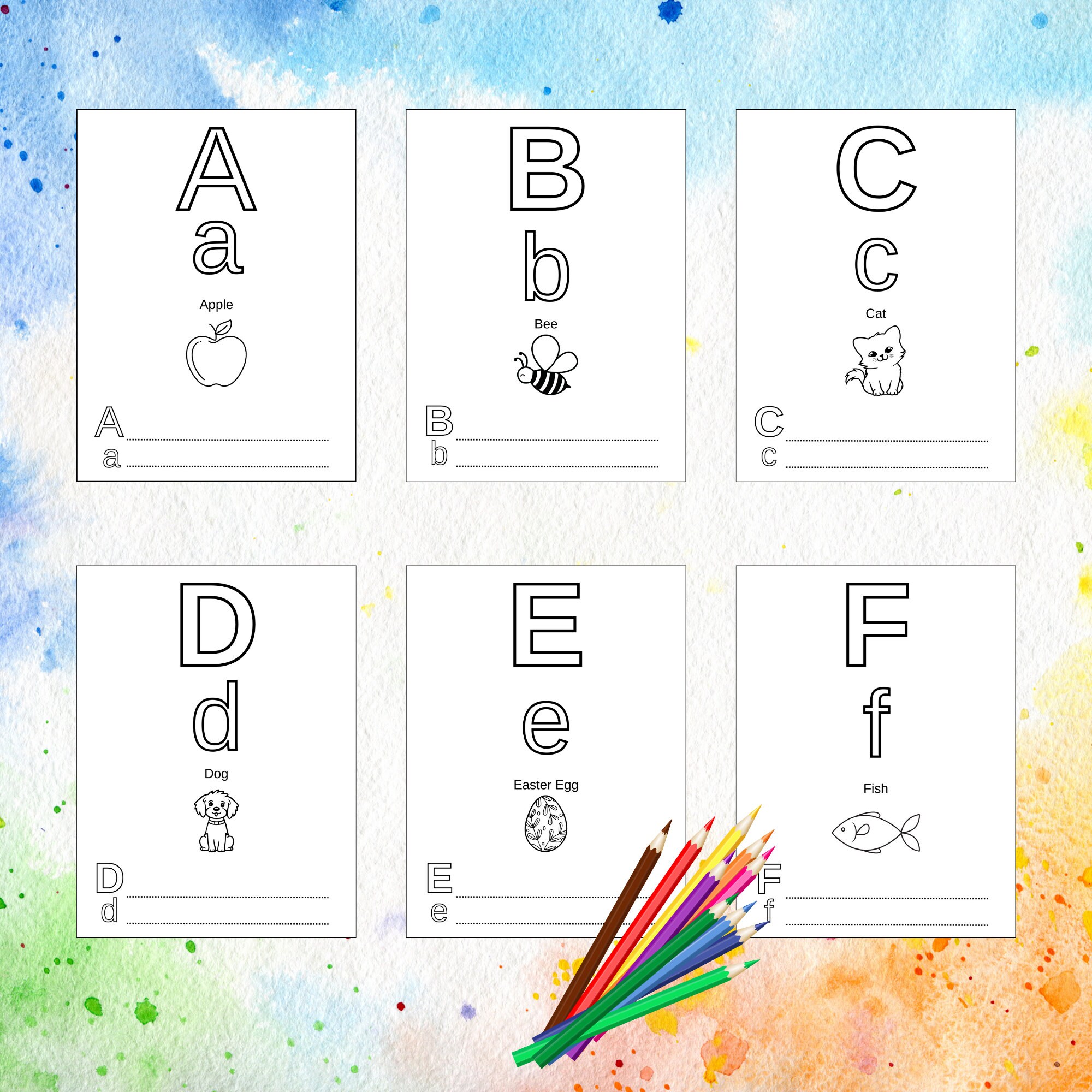 Printable ABC Alphabet Coloring Pages for Kids Letters Learning ...
