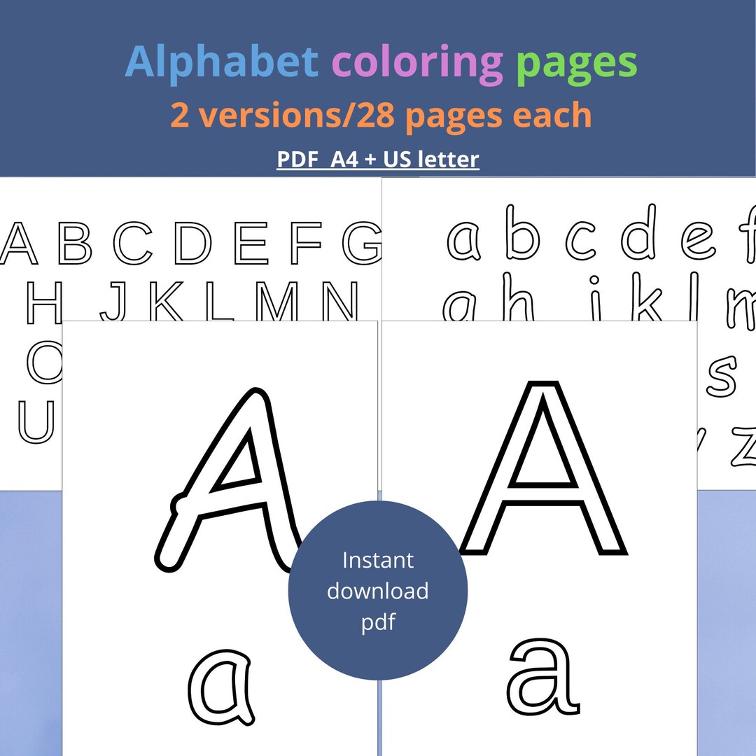 Printable Alphabet Coloring Pages/ ABC Uppercase & Lowercase/preschool ...