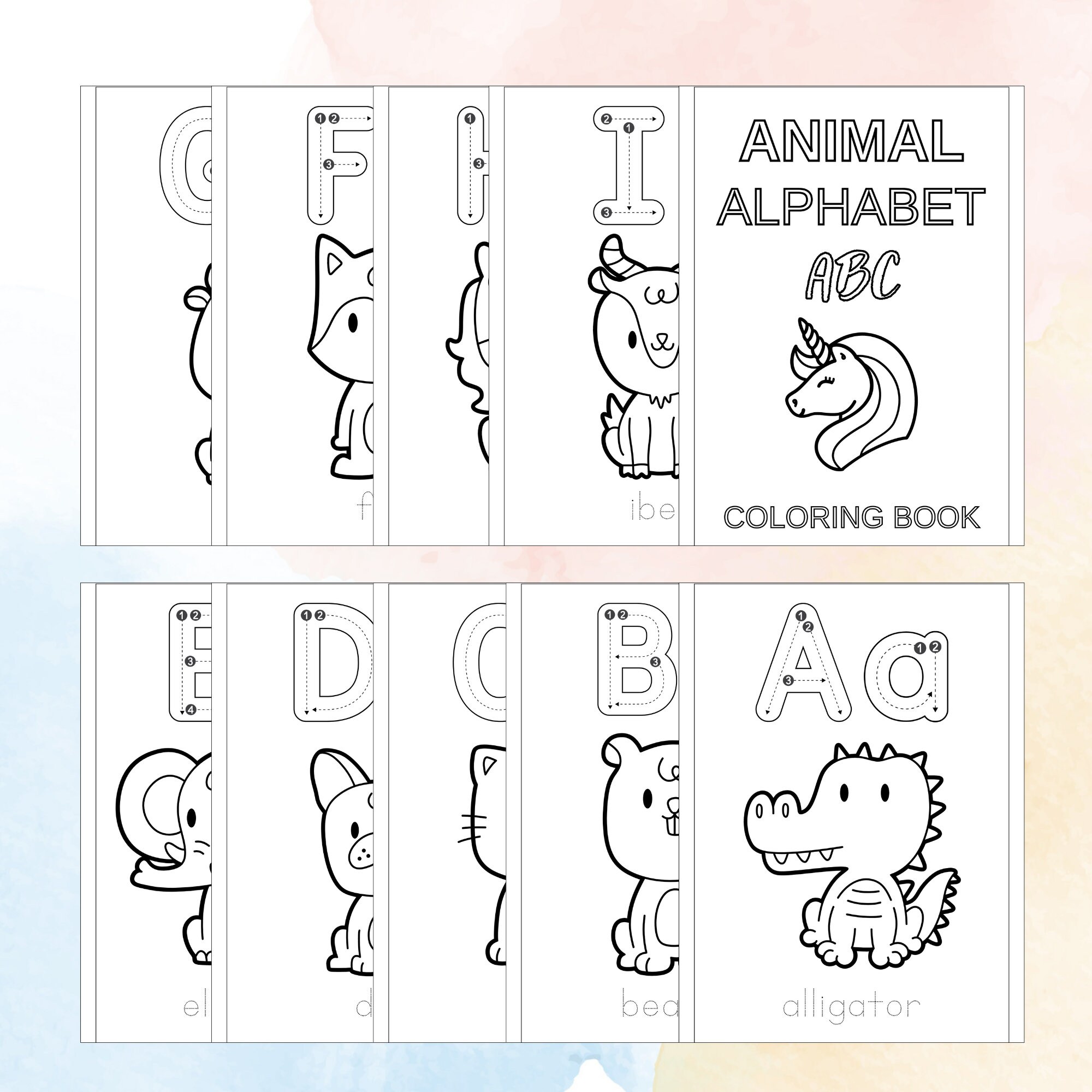 Printable ABC Alphabet Coloring Pages for Kids/ Animals/ Letters ...