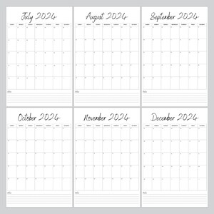 Printable Monthly Planner 2024/ Digital Calendar/ Minimalist - Etsy