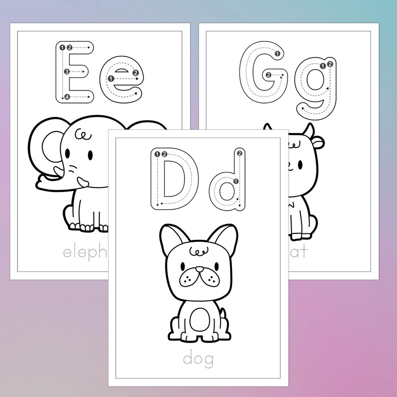 Printable ABC Alphabet Coloring Pages for Kids/ Animals/ Letters ...