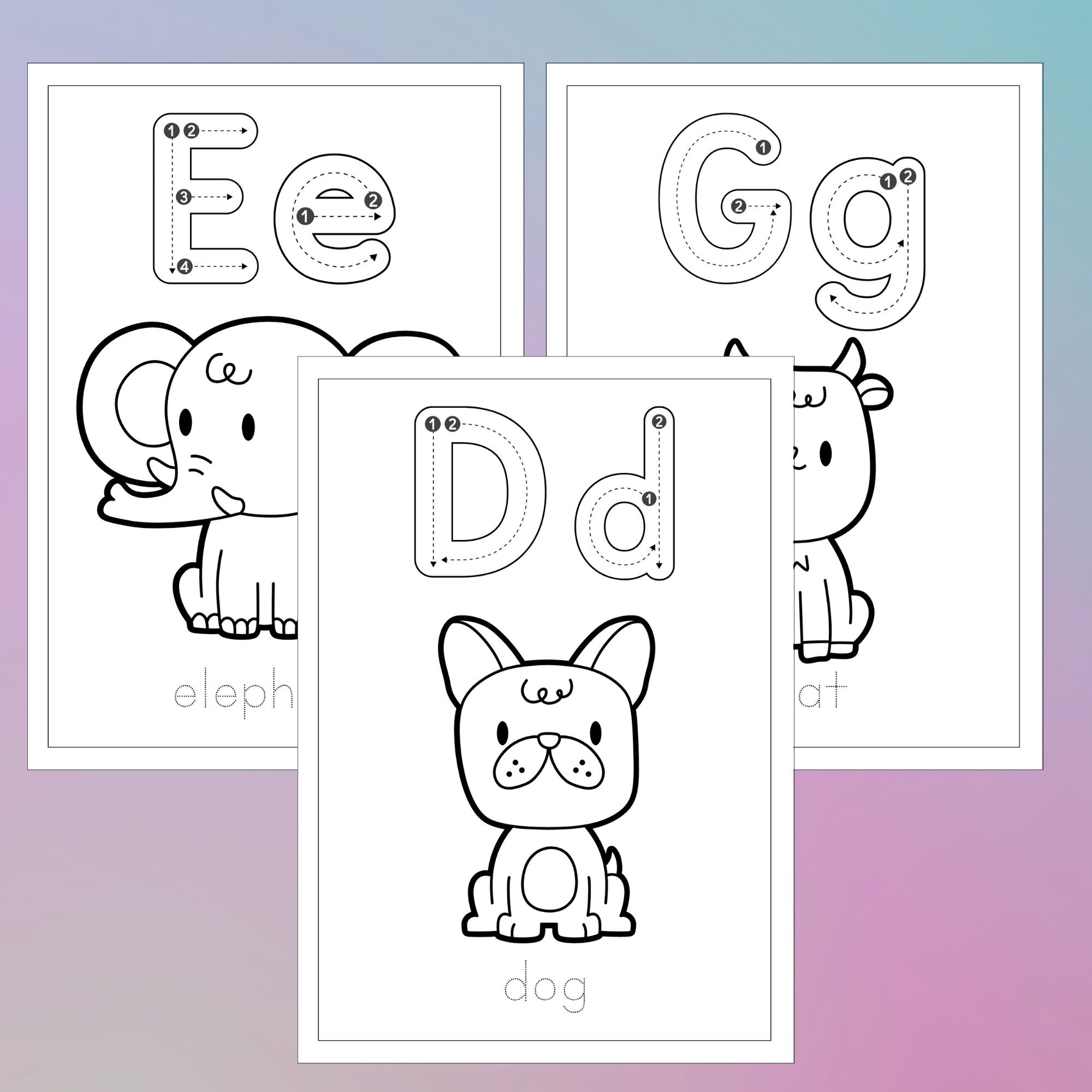 Printable ABC Alphabet Coloring Pages for Kids/ Animals/ Letters ...