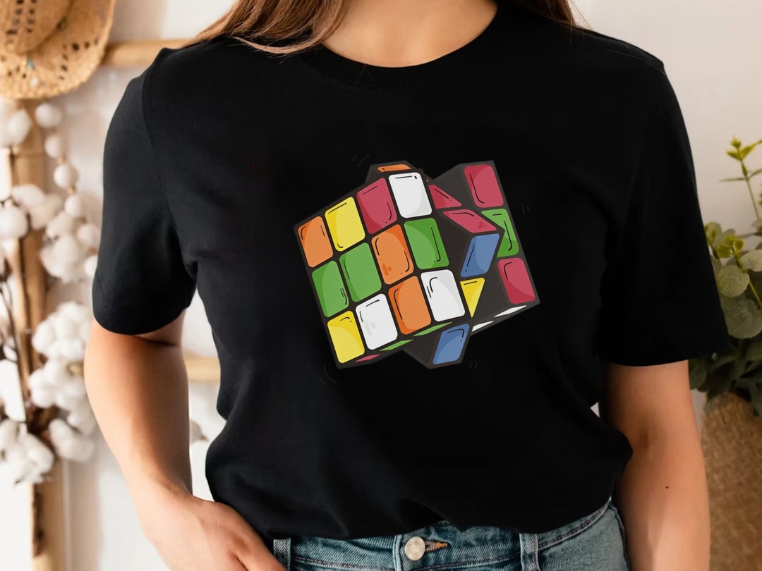 Rubik Cube Shirt, Rainbow Rubik Cube Shirt, Retro Gaming Rubik Cube ...