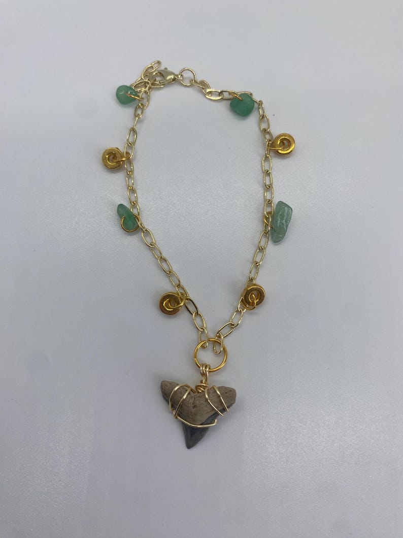 Fossil Bull Shark Tooth Charm Adjustable Bracelet - Etsy