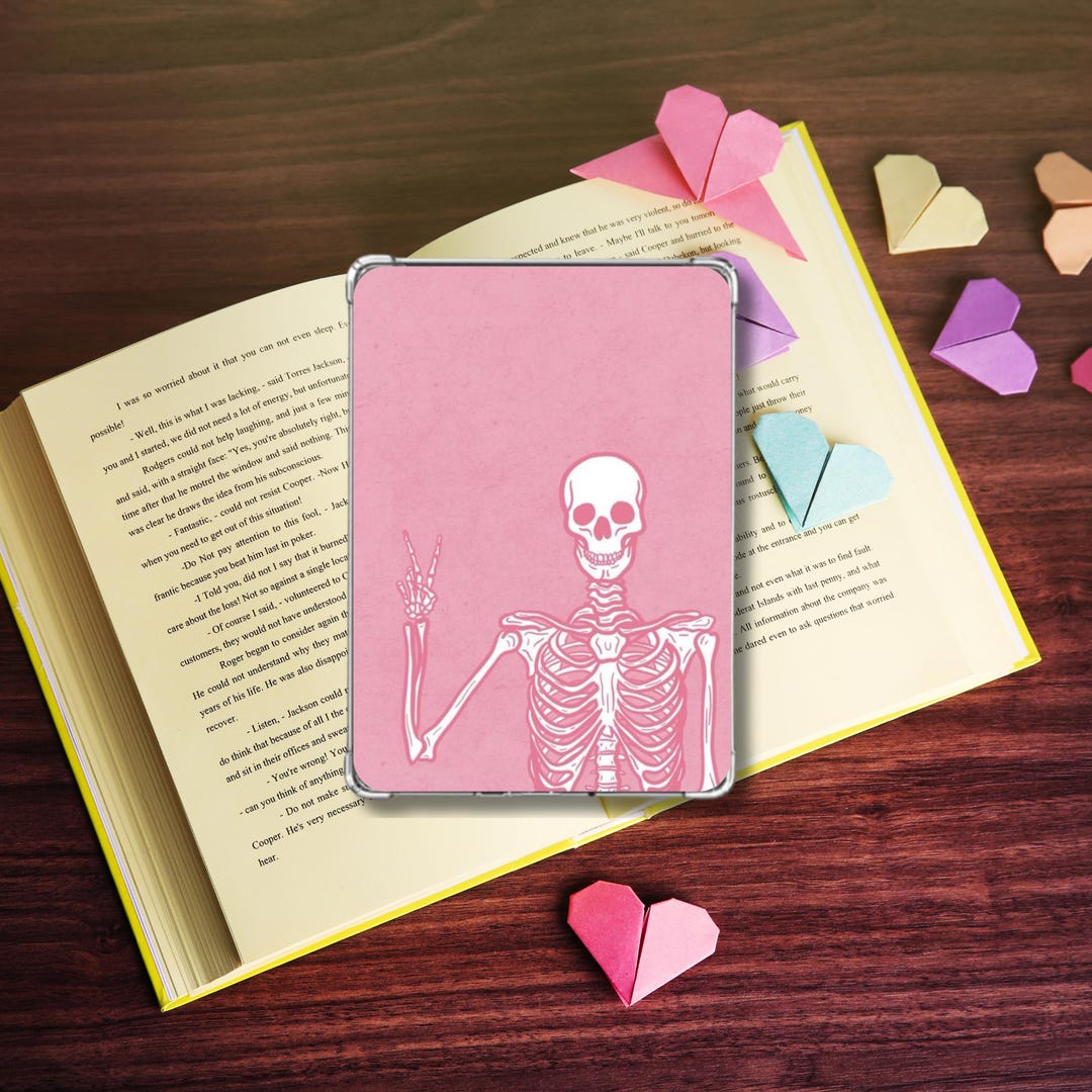Pink Skeleton Kindle Case Insert: Halloween Cardstock Paperwhite ...