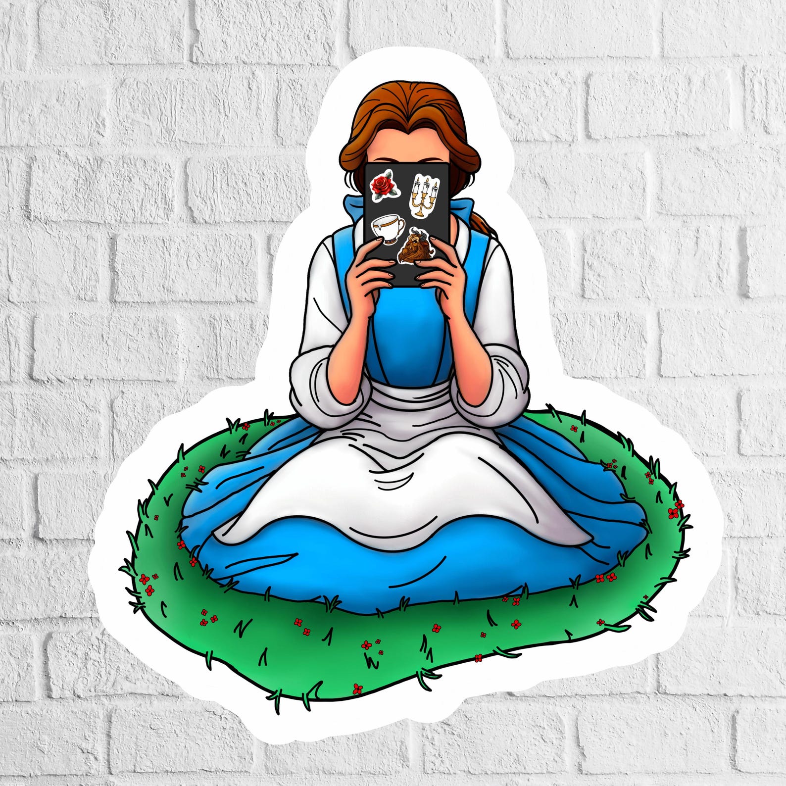 Belle Reading Kindle Sticker: Bookworm Vinyl Decal - Etsy
