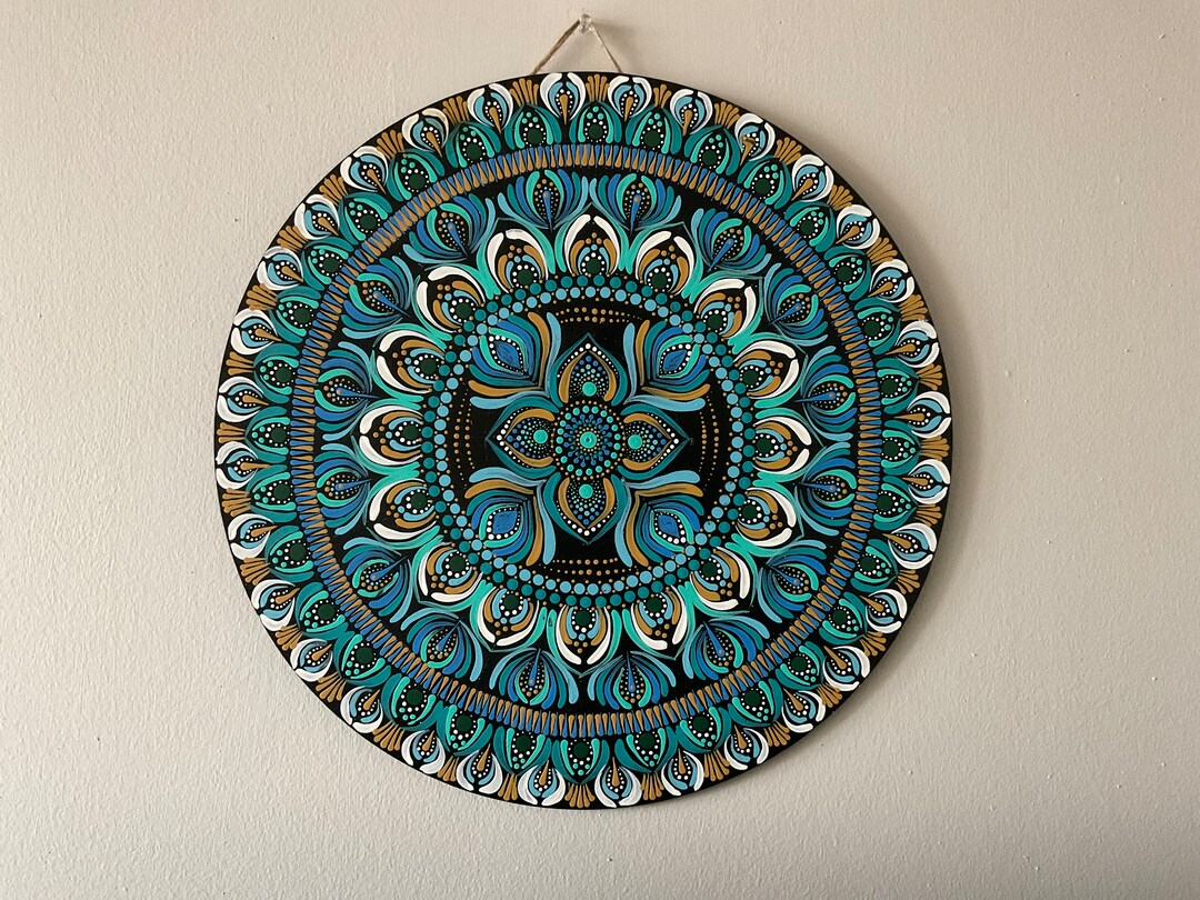 Wooden Mandela Art Round 18 Inch - Etsy