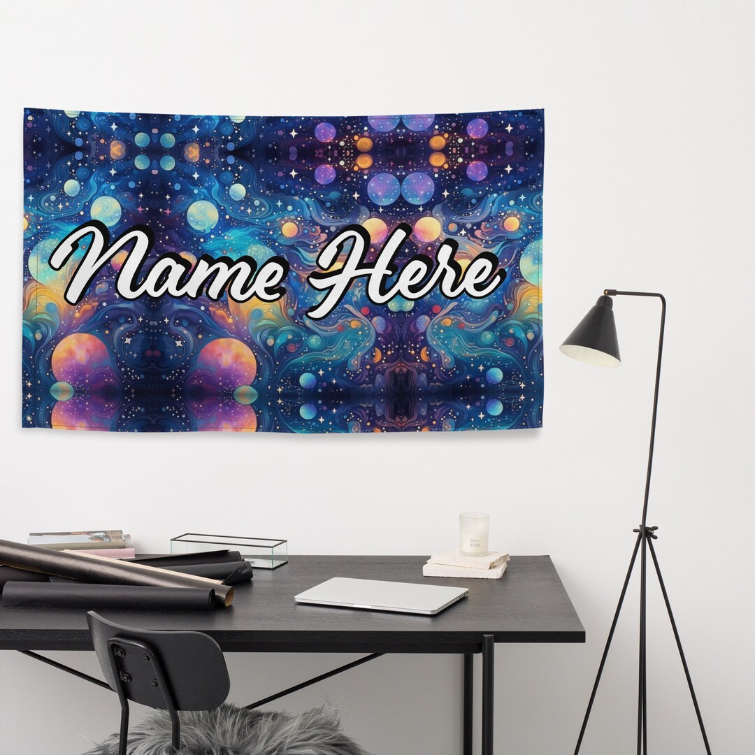 Personalized Galaxy Flag, Custom Space Garden Flag, Cosmic Banner ...