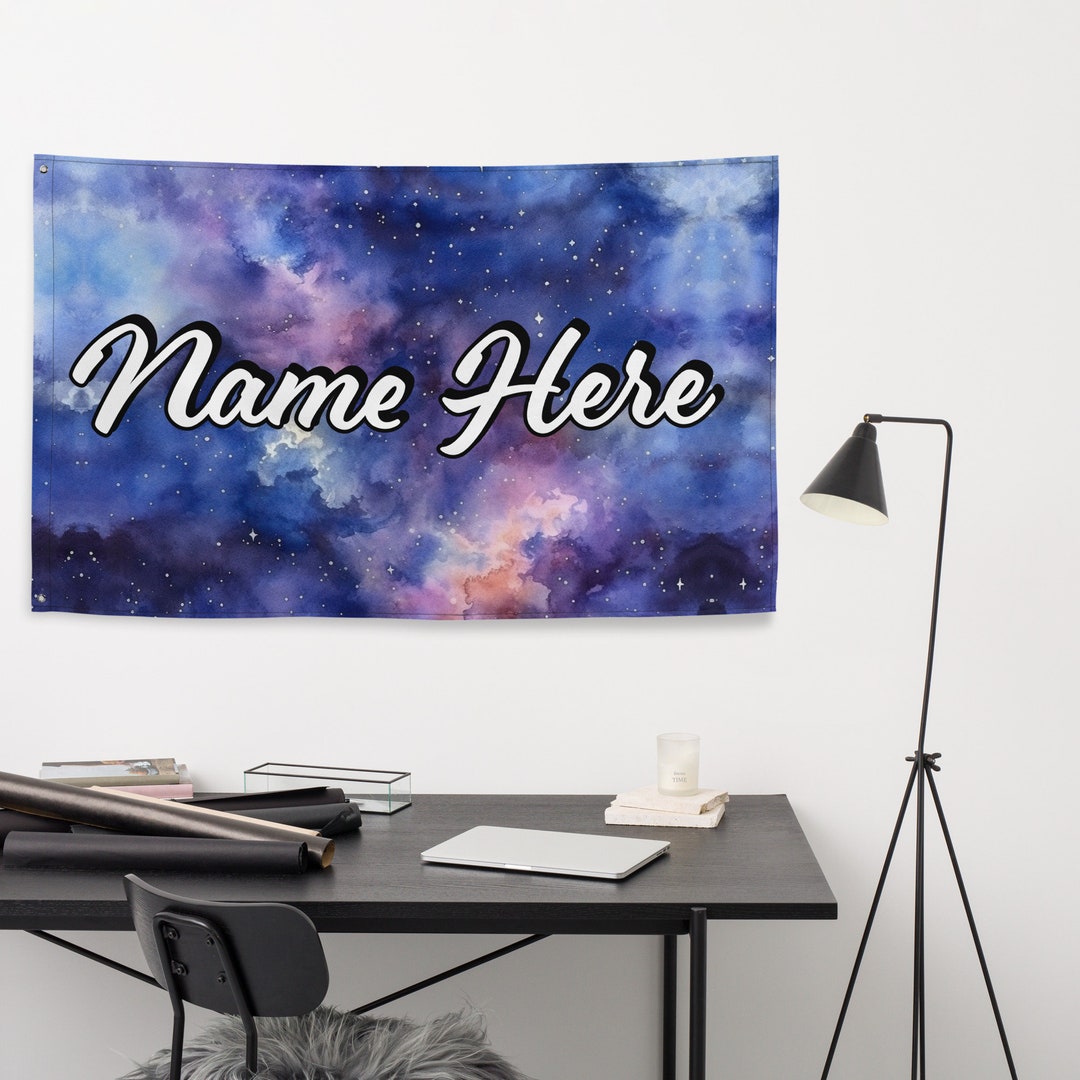 Personalized Galaxy Flag, Custom Space Garden Flag, Cosmic Banner ...