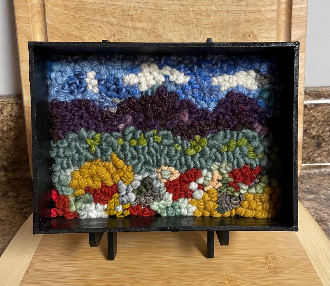 Framed Hand Hooked Wool Blue Ridge Mountain Scene - Etsy
