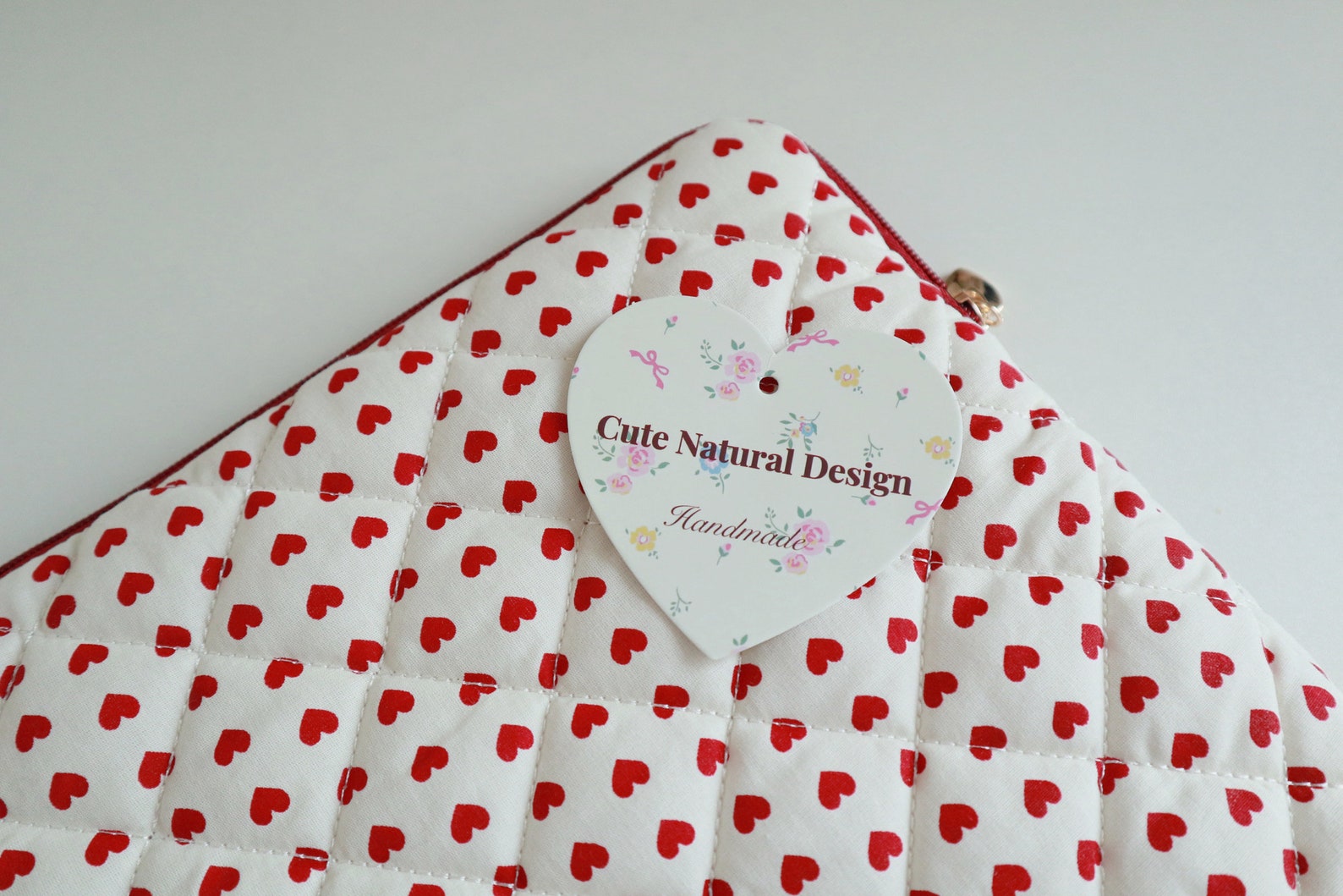 Red Heart iPad Sleeve, Quilted Tablet Sleeve, Laptop Bag, Organizer Bag ...