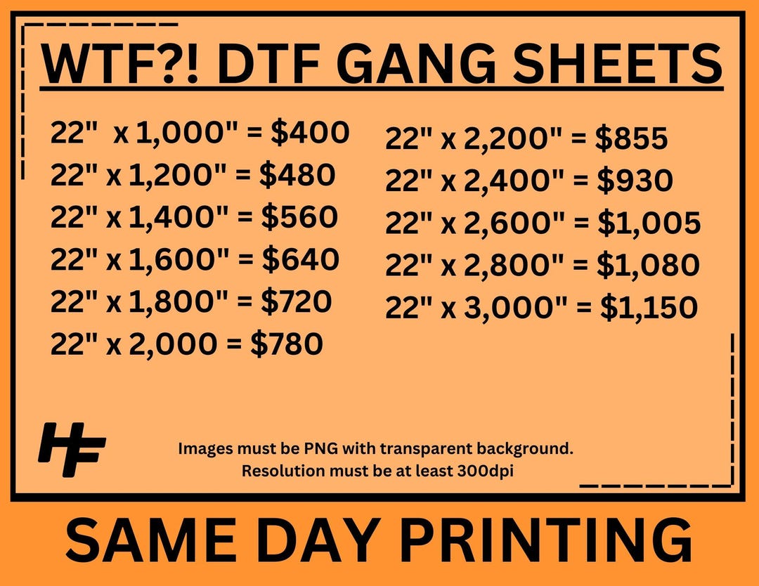 MASSIVE 22" Custom DTF Gang Sheet | Direct to Film Transfers | DTF Transfers | Personalized Heat ...