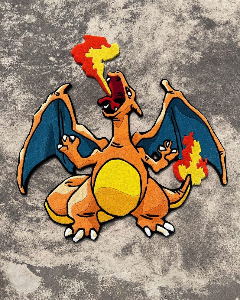 Charizard Custom Rug / Handmade Tufted Rug for Anime Fans and Gamers ...