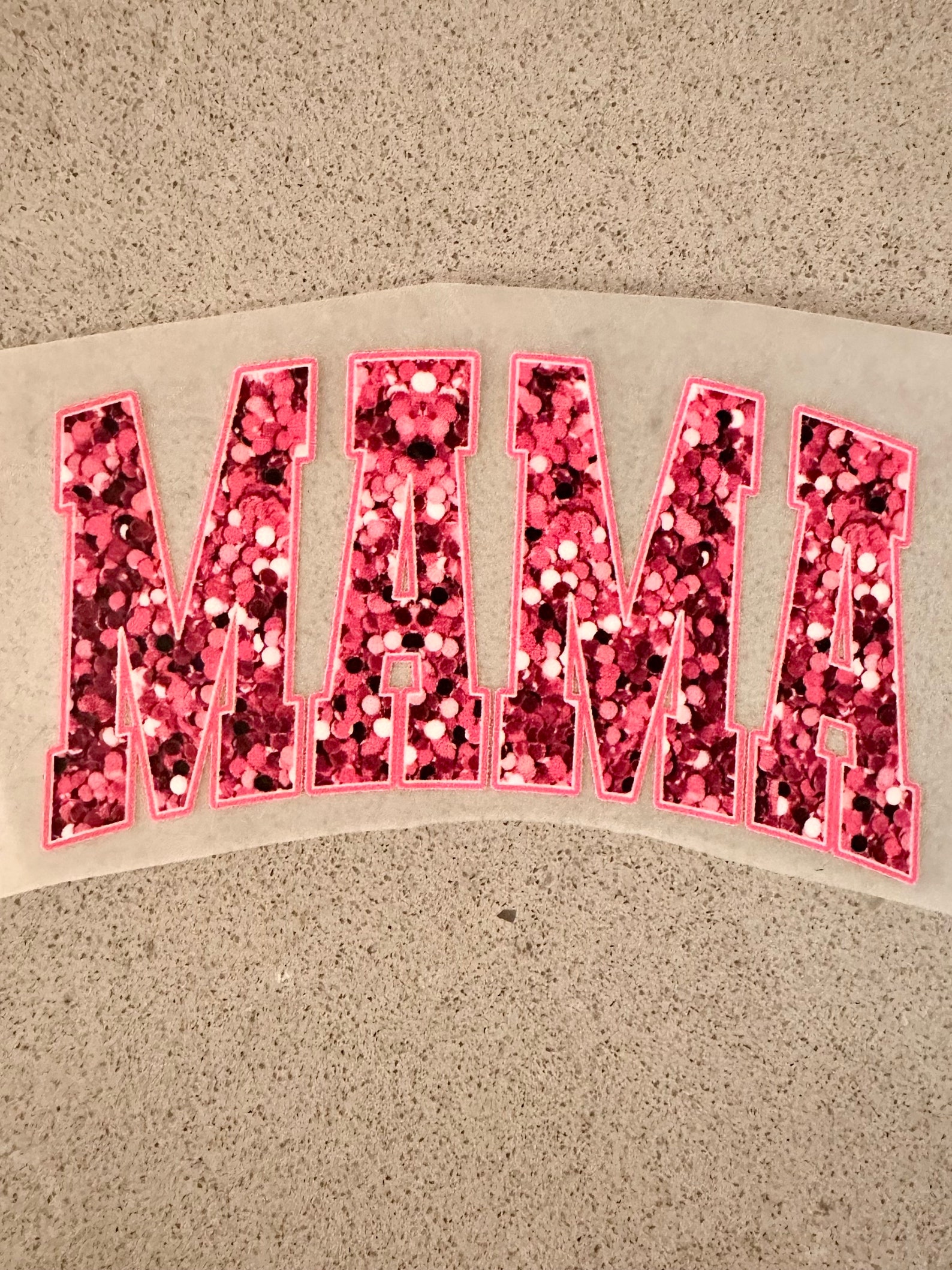 Mama Pink Glitter Sparkle Sequins Valentine's Day DTF Transfers, Clear Film, Ready to Press ...