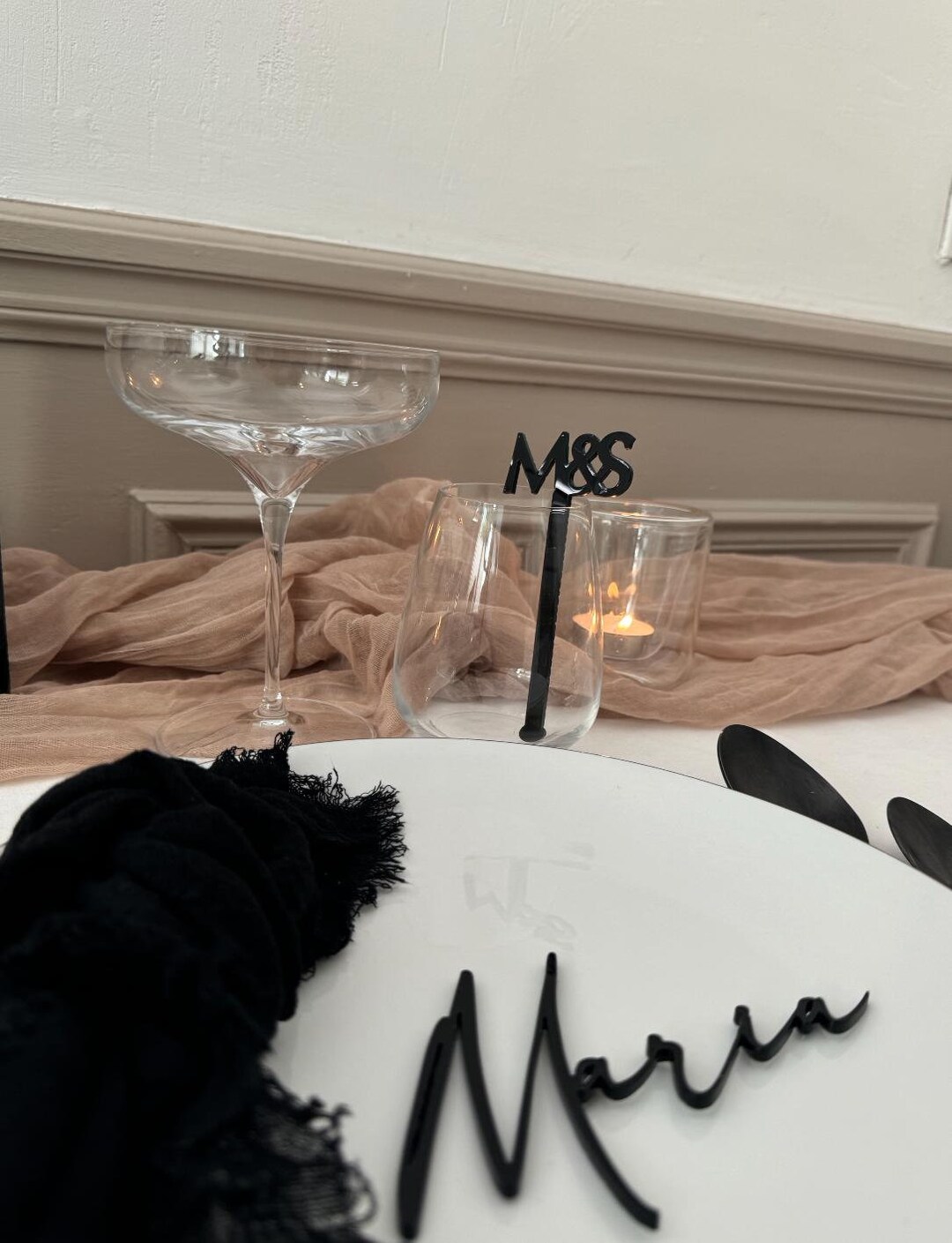 Black you & Me Initial Stirrer - Etsy