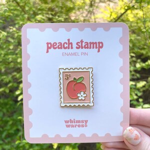 Peach Stamp Soft Enamel Pin | Gold-plated Lapel Pin - Etsy