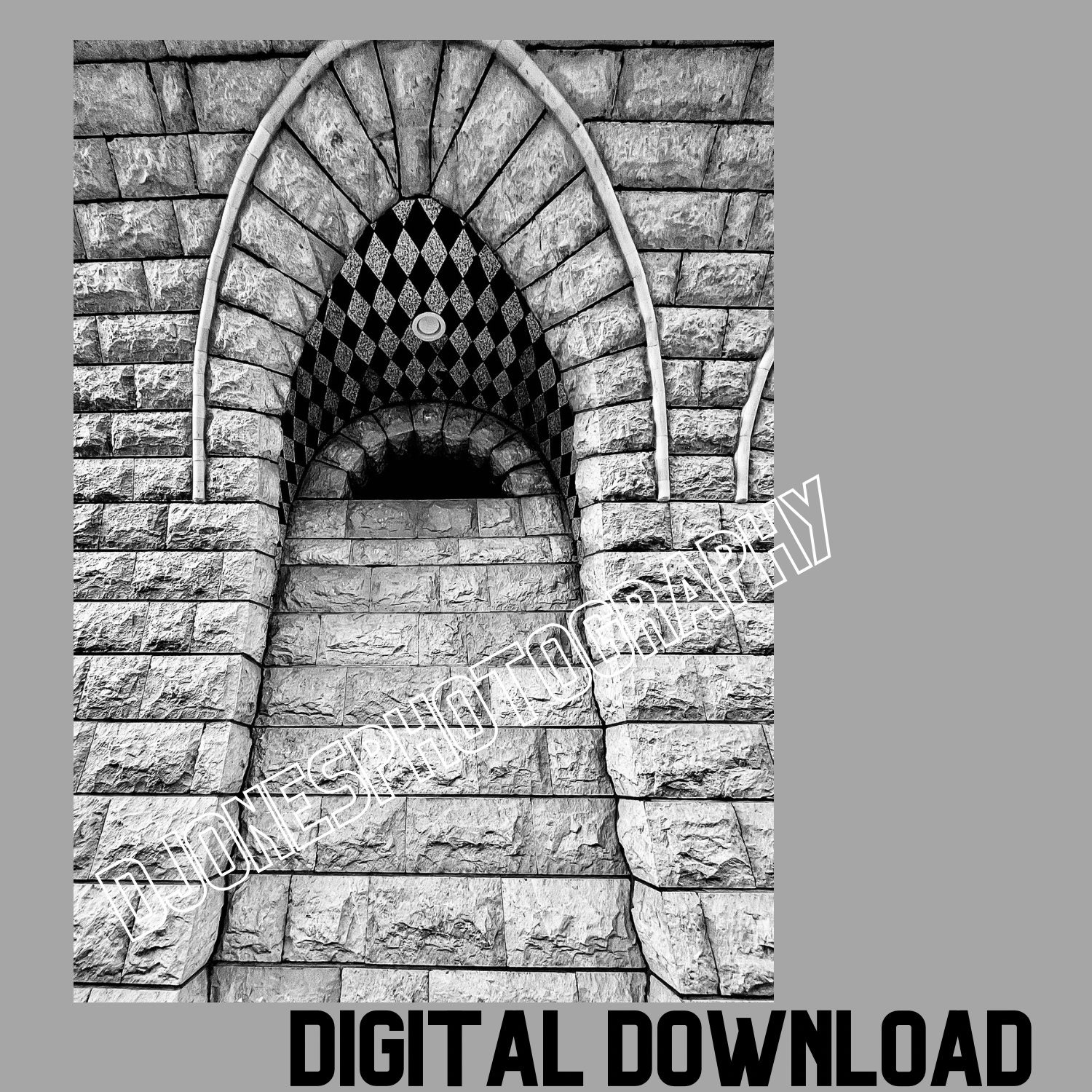 Las Vegas ‘checkered Arch’ Building Architecture Black & White Digital ...
