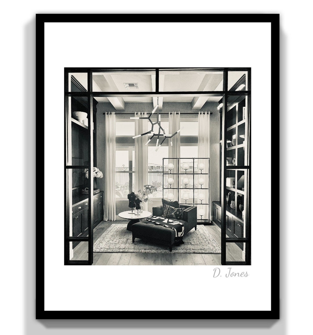 Las Vegas, Nevada ‘frame X Frame’ Den Living Space Cozy Sofa Lamp ...