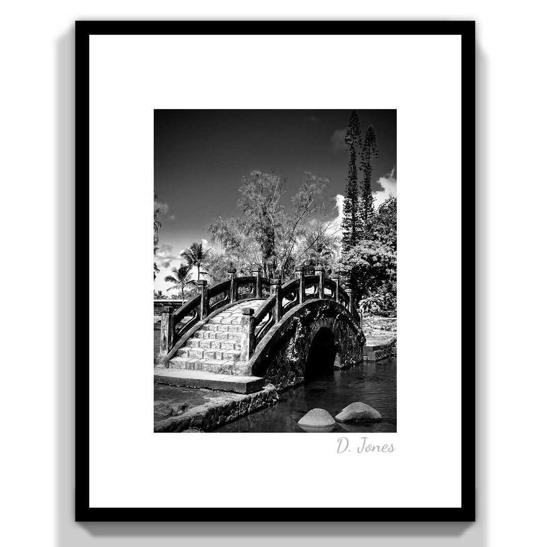 Hilo, Hawaii ‘arch Bridge’ Bridge Stairs Plants Trees Pond Water Rocks ...