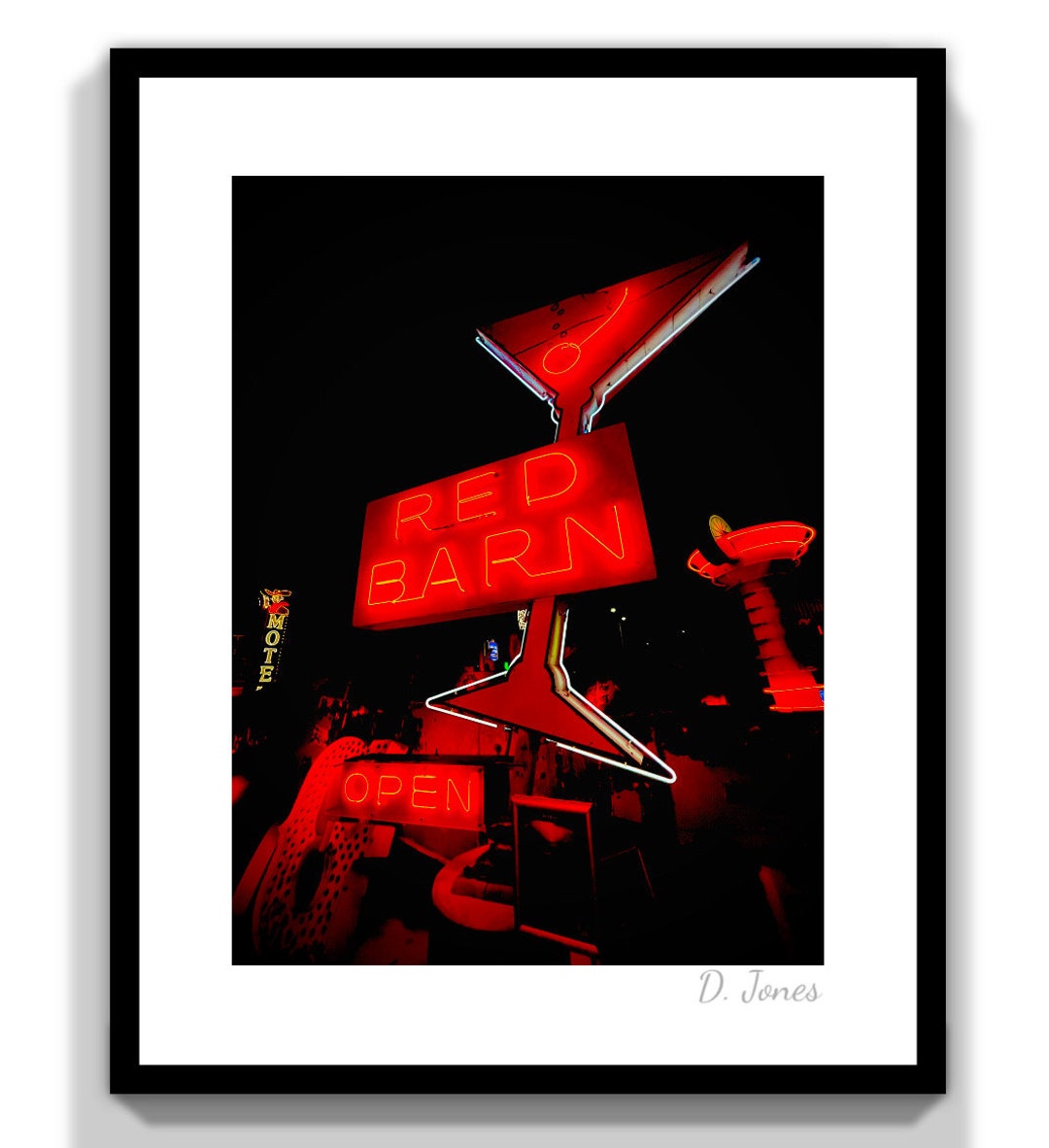 Las Vegas, Nevada ‘red Barn’ Neon Sign Mid-century Old Art Deco Martini ...