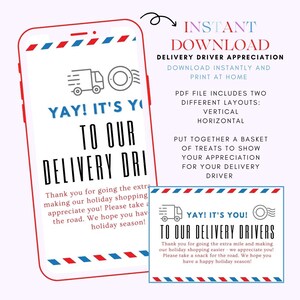 Printable Delivery Driver Appreciation Basket Sign - Etsy