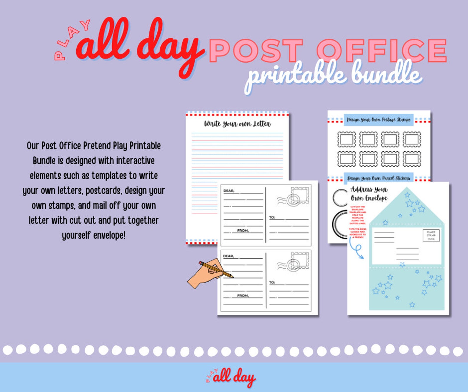 Post Office Pretend Play Printable Bundle for Kids (instant Download ...