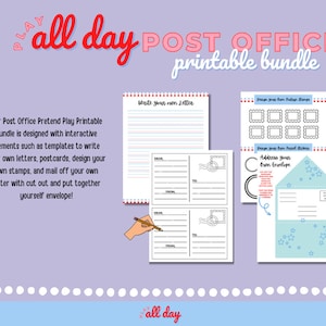 Post Office Pretend Play Printable Bundle for Kids (instant Download ...