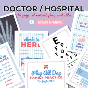 Doctor Pretend Play Printable Bundle for Kids (instant Download) - Etsy