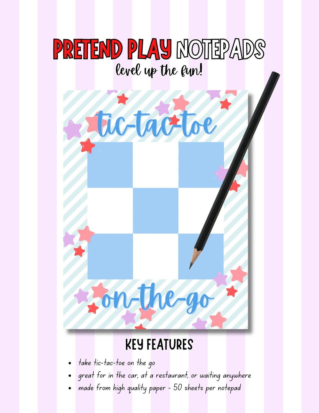 Tic-tac-toe on the Go Play Notepad - 50 Pages per Notepad - Etsy